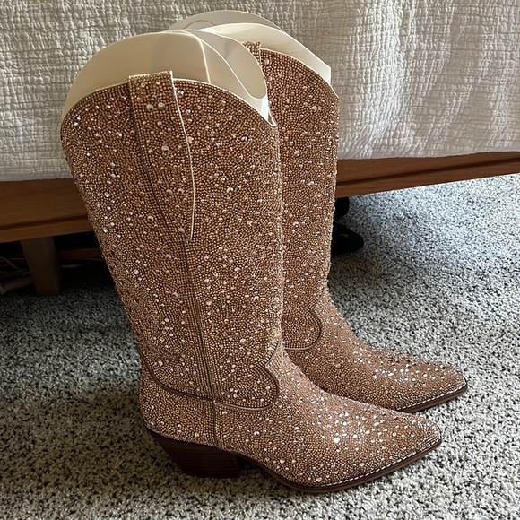 A Rider Girl | Shoes | A Rider Girl Genuine Leather Rose Gold Bedazzled ...